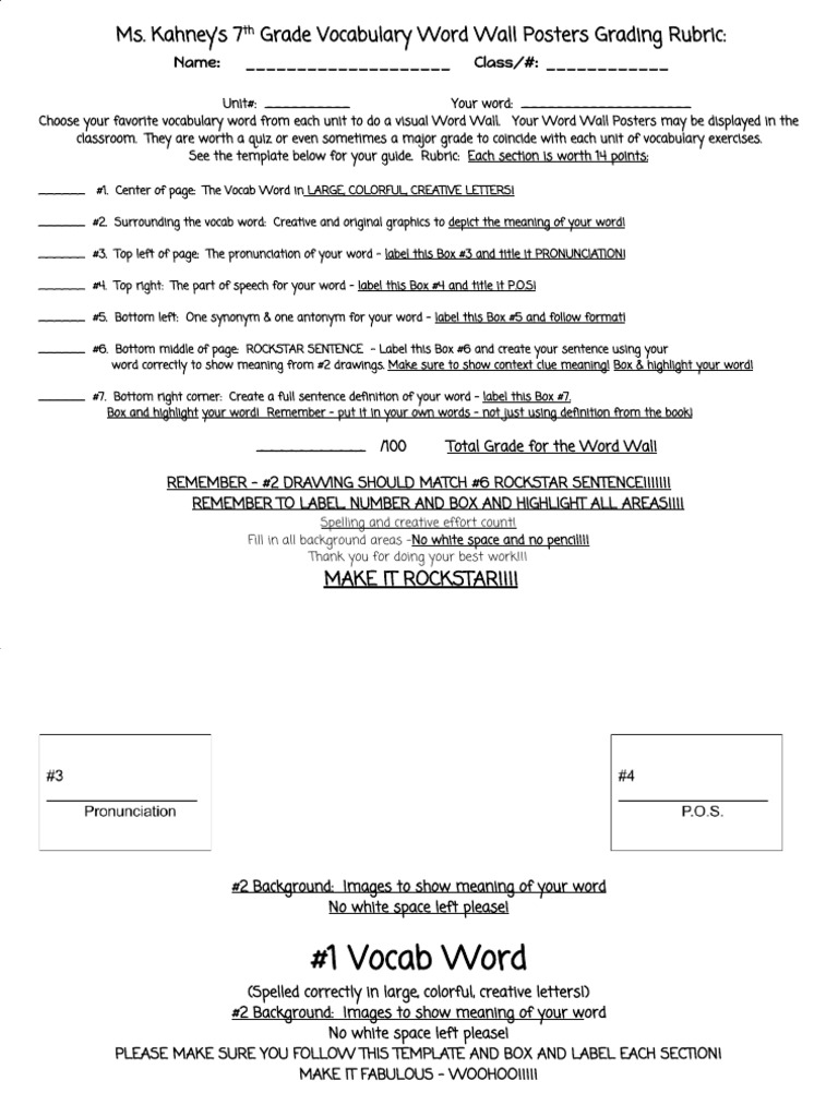 Vocab Word Wall Template | PDF | Vocabulary | Lexicology