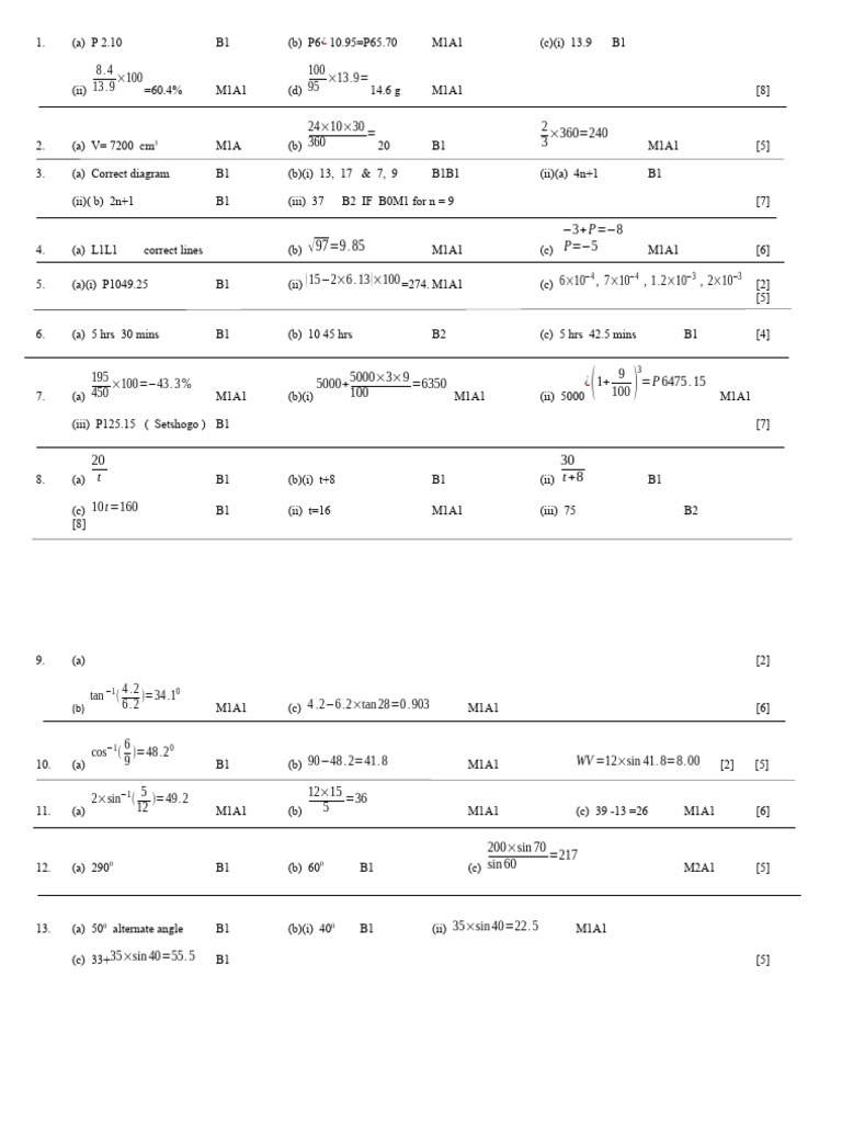 Marking Key | PDF