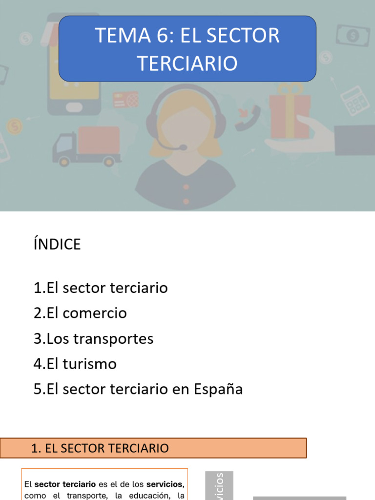 Presentación de Clase 6 El Sector Terciario | PDF | Turismo | Comercio