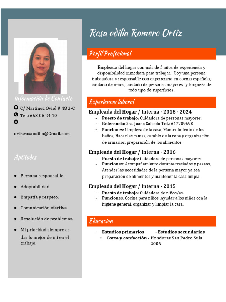 Rosa Odilia Romero Ortiz CV | PDF