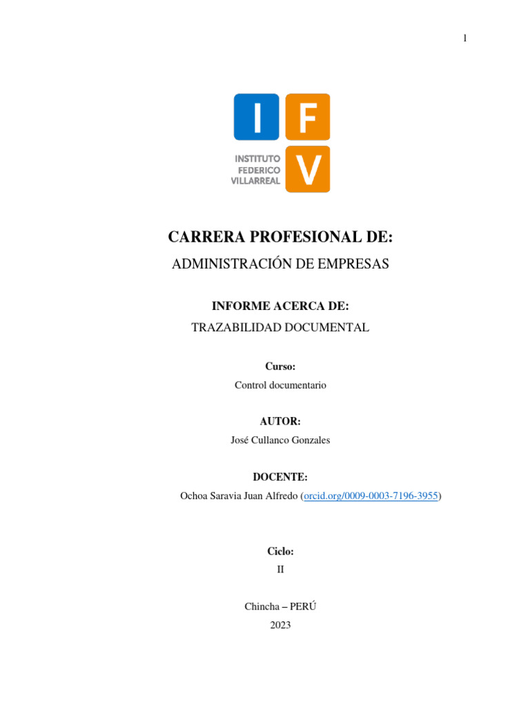 Informe N°1 Trazabilidad Documental | PDF