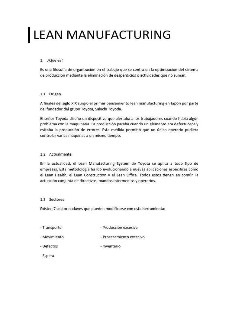 Lean Manufacturing | PDF | Lean Manufacturing | Ciencia de sistemas