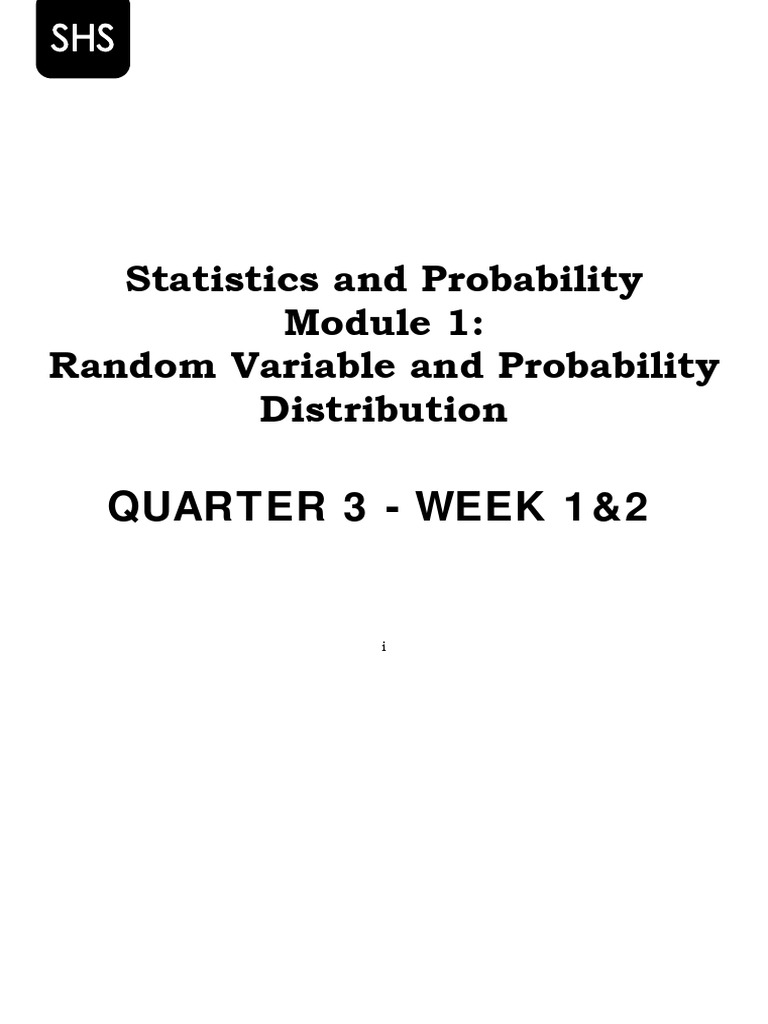 Stat Module Week 1 2 | PDF | Probability Distribution | Random Variable