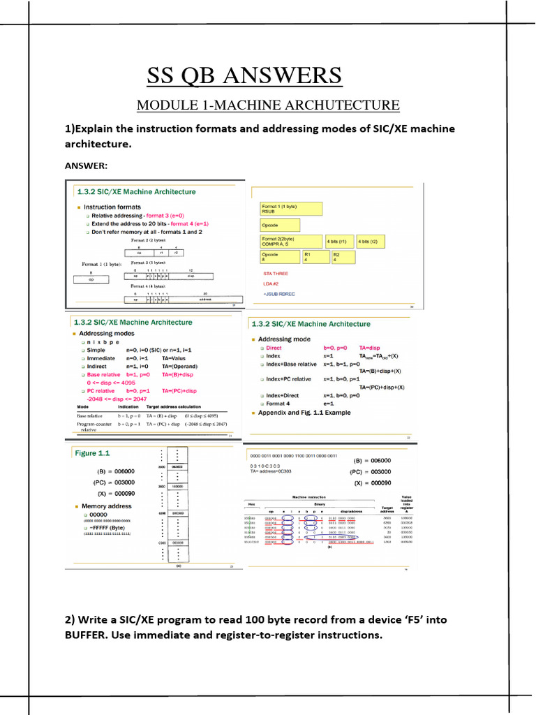 System Software QB ANSWERS | PDF | Assembly Language | Computer Program