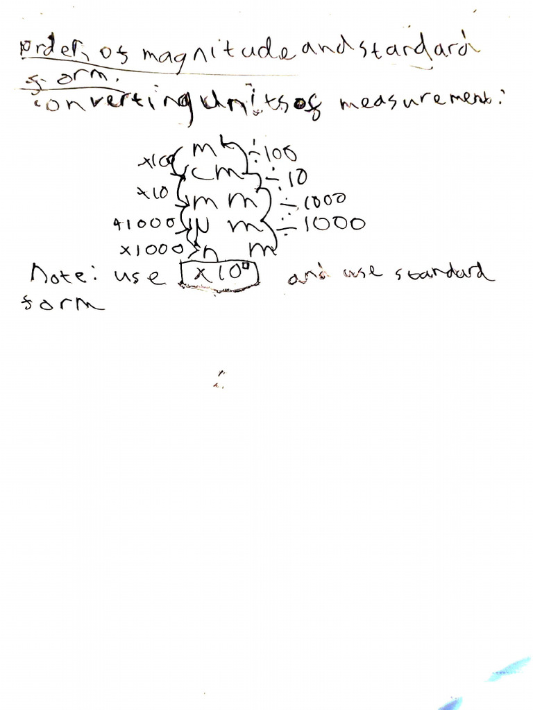 Orders of Magnitude and Standard Form. | PDF