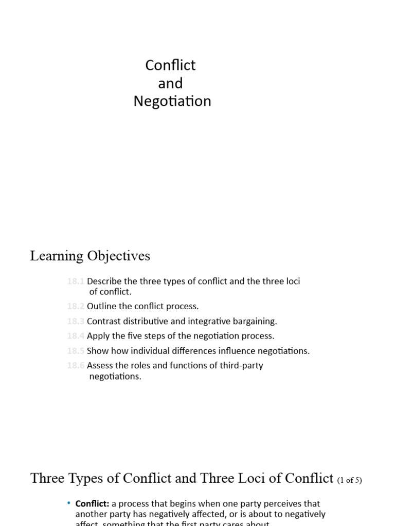 Conflict Negotiation | PDF | Negotiation | Bargaining