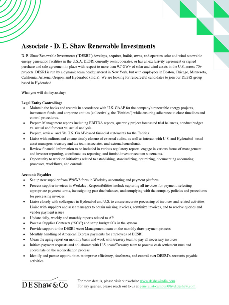 DESRI Associate FTE | PDF | Accounts Payable | Accounting