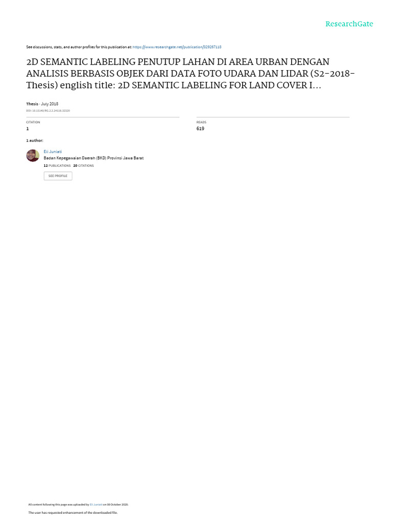 S2 2018 Thesis | PDF | Image Segmentation | Geographic Information System