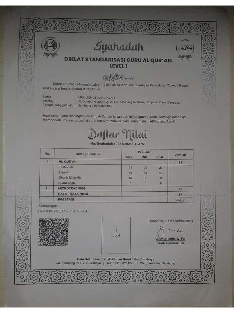 Syahadah Kepala Dan Pengajar | PDF