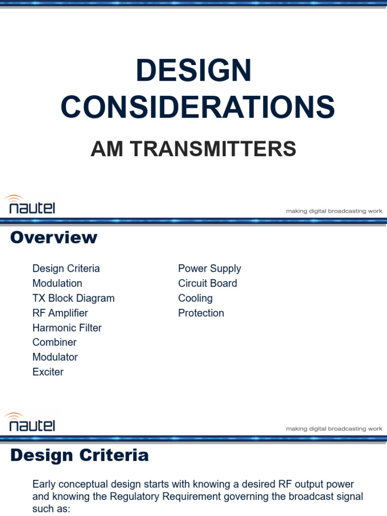 Design Considerations For AM Transmitters | PDF