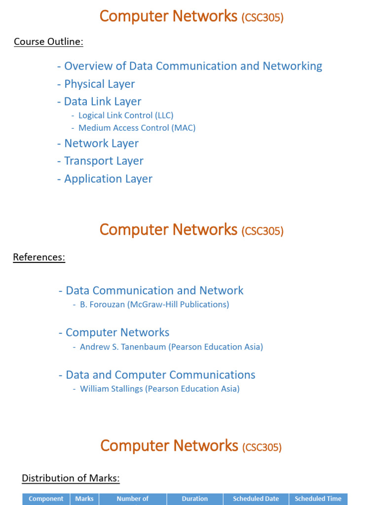 Computer Networks Course Outline | PDF | Computer Network | Network Switch