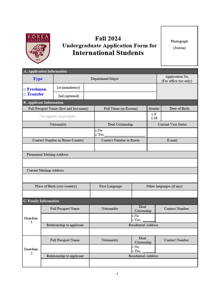 Fall 2024 International Student Application Form | PDF | Course Credit ...