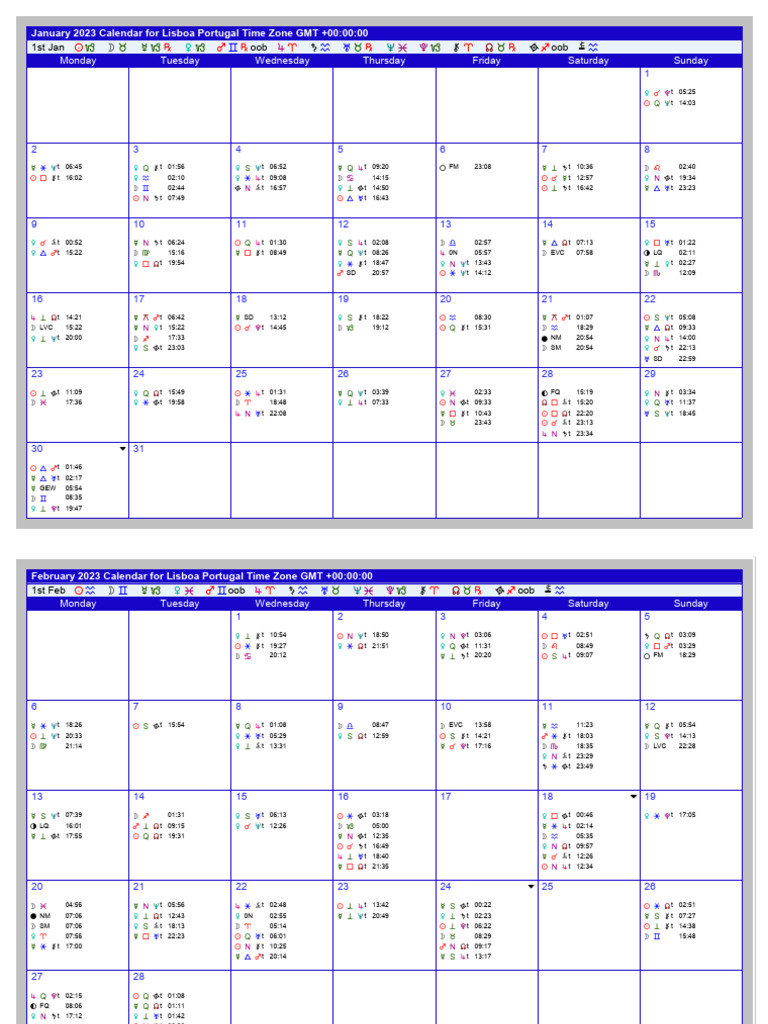 Transit Calendar 2023 | PDF | Geography | Spacetime