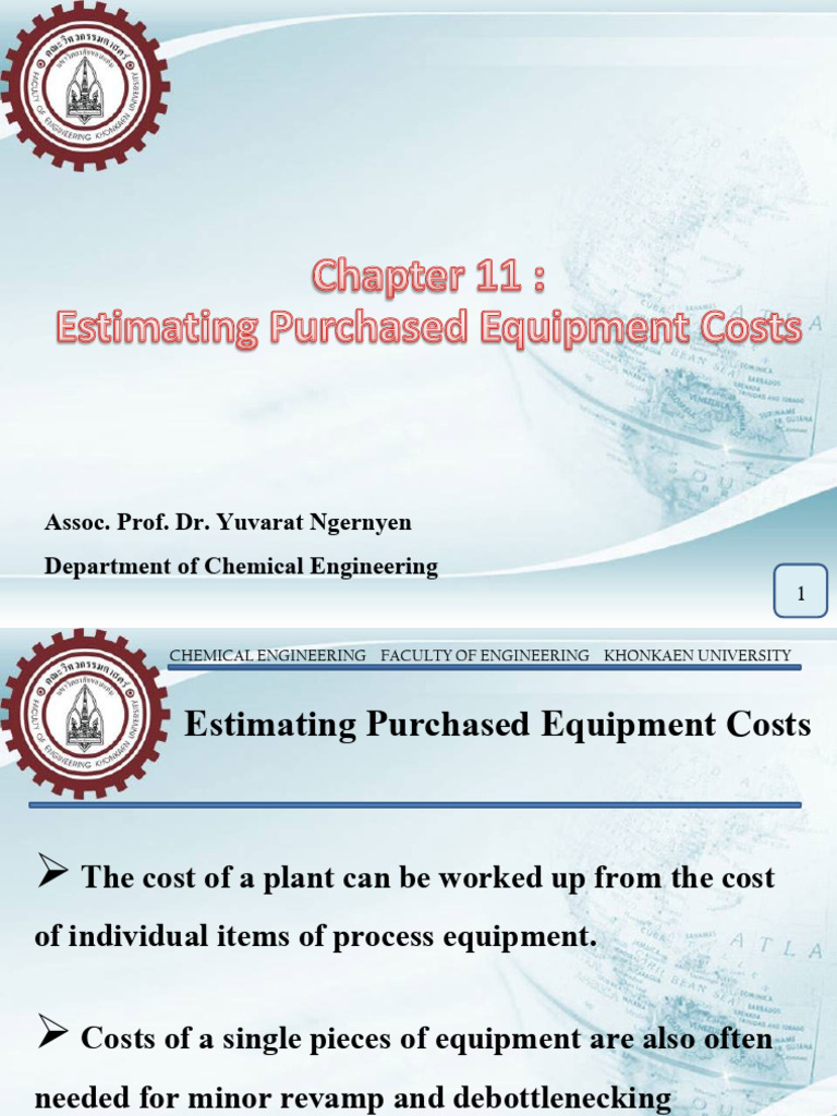 Chapter 11 Estimating Purchased Equipment Costs | PDF