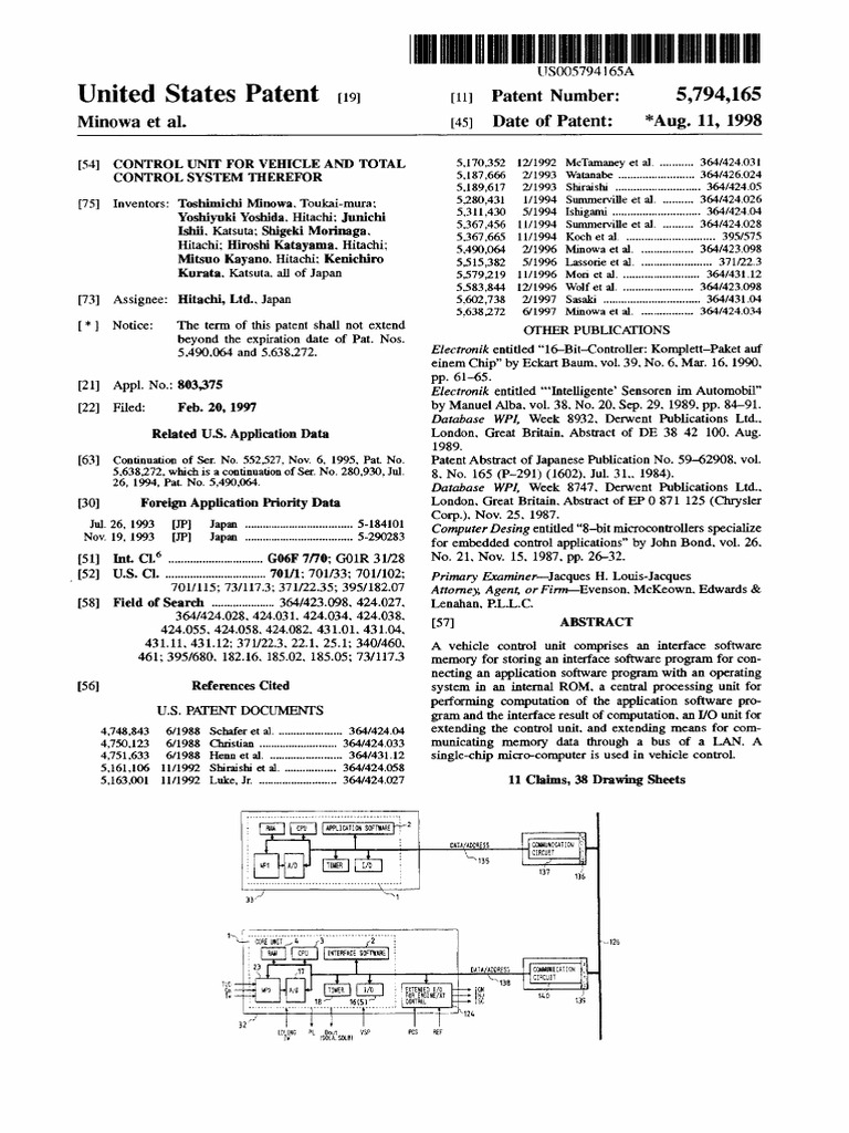 US5794165 Patent | PDF | Software | Data