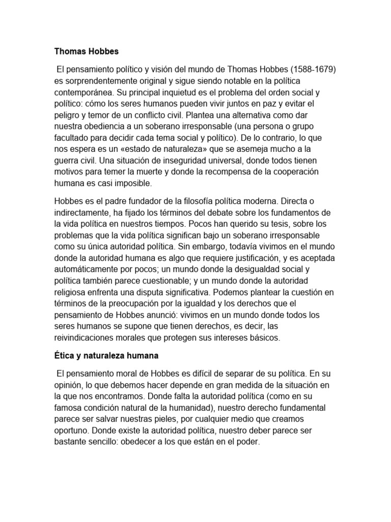 Copia de Thomas Hobbes - Expo | PDF | Ciencias sociales | Filosofía