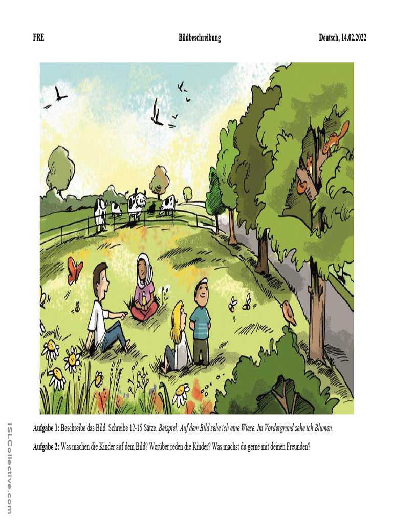 Bildbeschreibung Übungsblatt | PDF