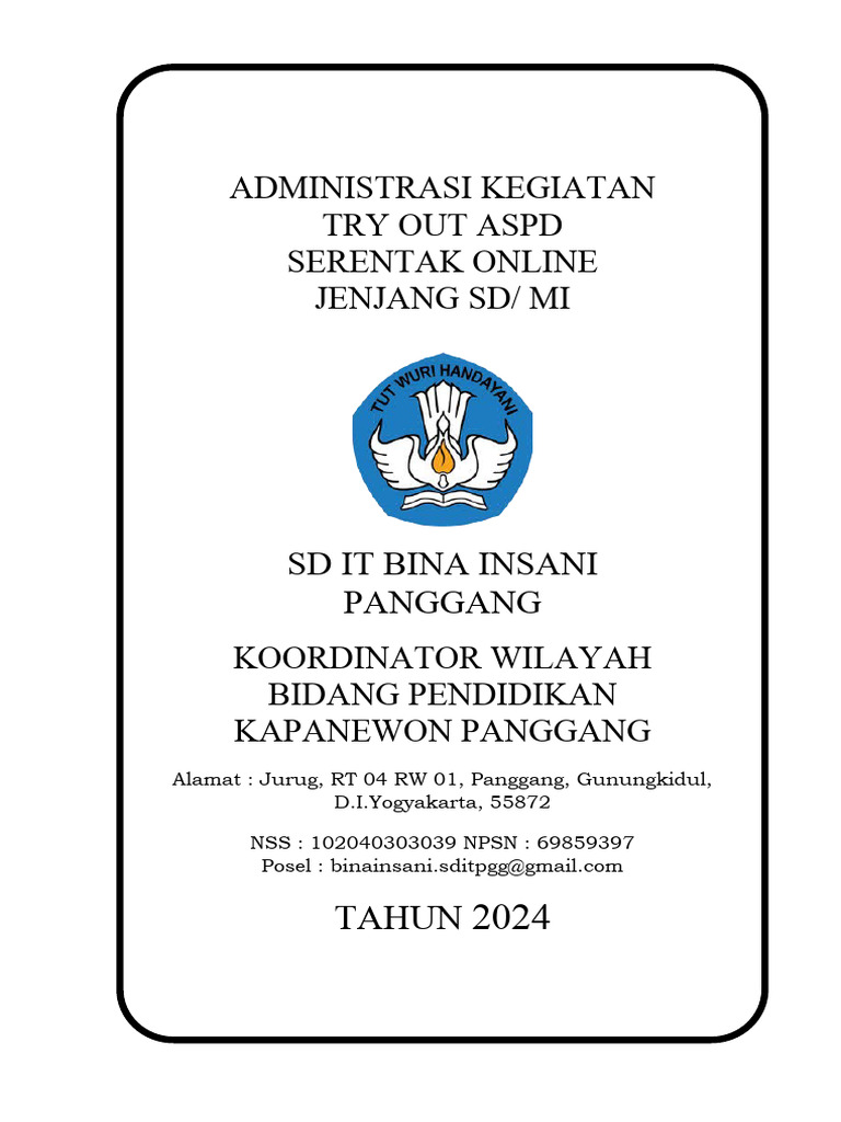 Sampul Administrasi Kegiata Try Out Ke-2 Sdit 2024 | PDF