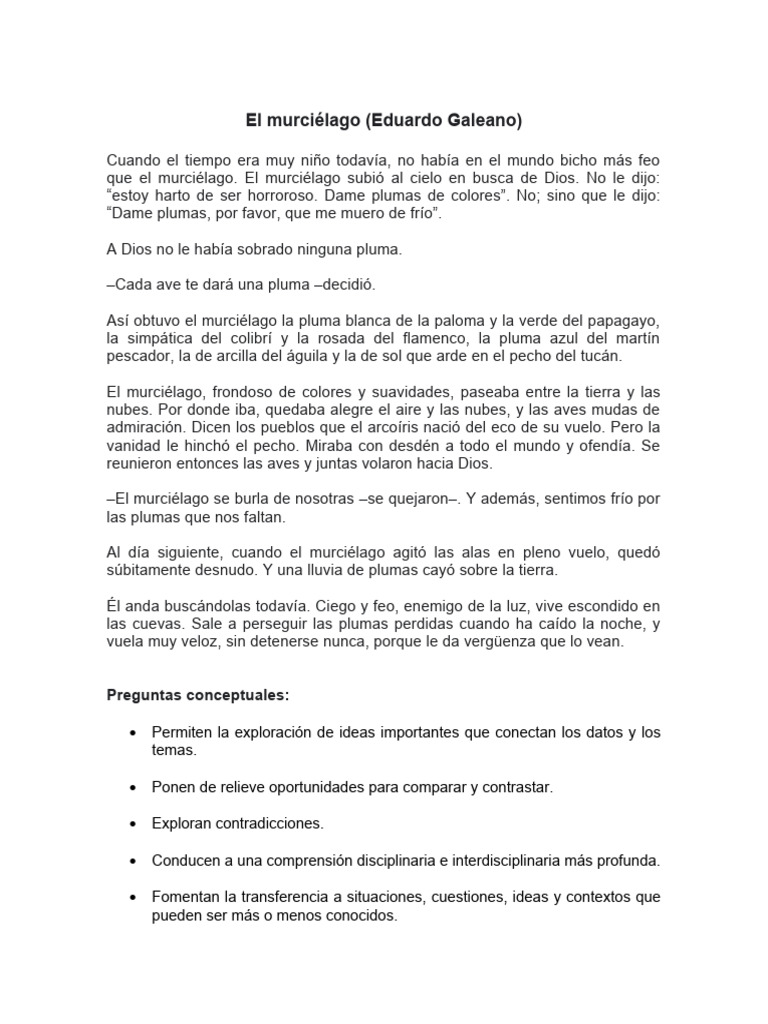 Diagnóstico Español Segundo Grado Secundaria | PDF | Murciélago | Pluma
