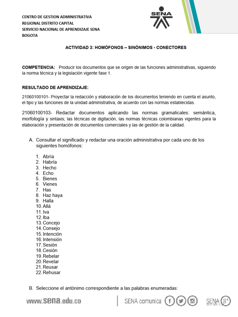 Sinónimos y Homófonos en Documentos | PDF | Bogotá | Economias