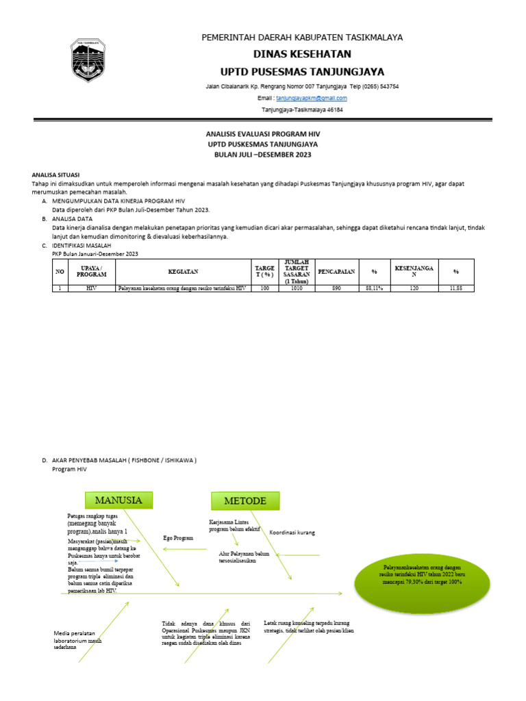 Analisis Evaluasi Kinerja PKP Program HIV 2023 | PDF