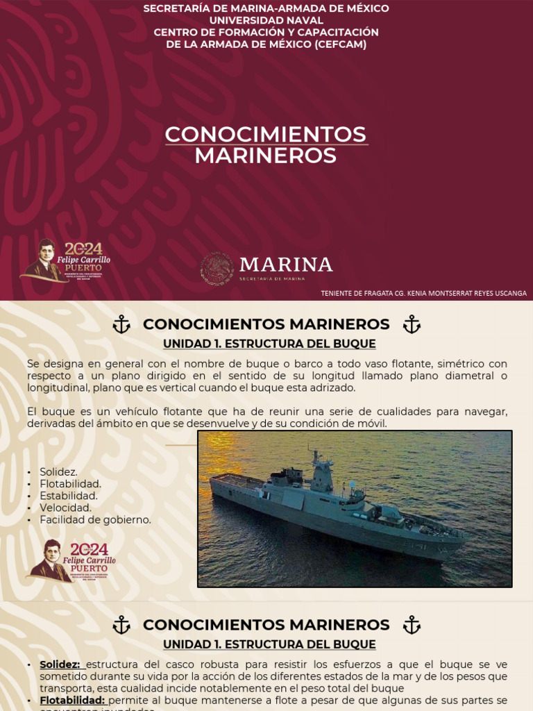 Conocimientos Marineros Cap. 1 | PDF | Buques | Embarcación
