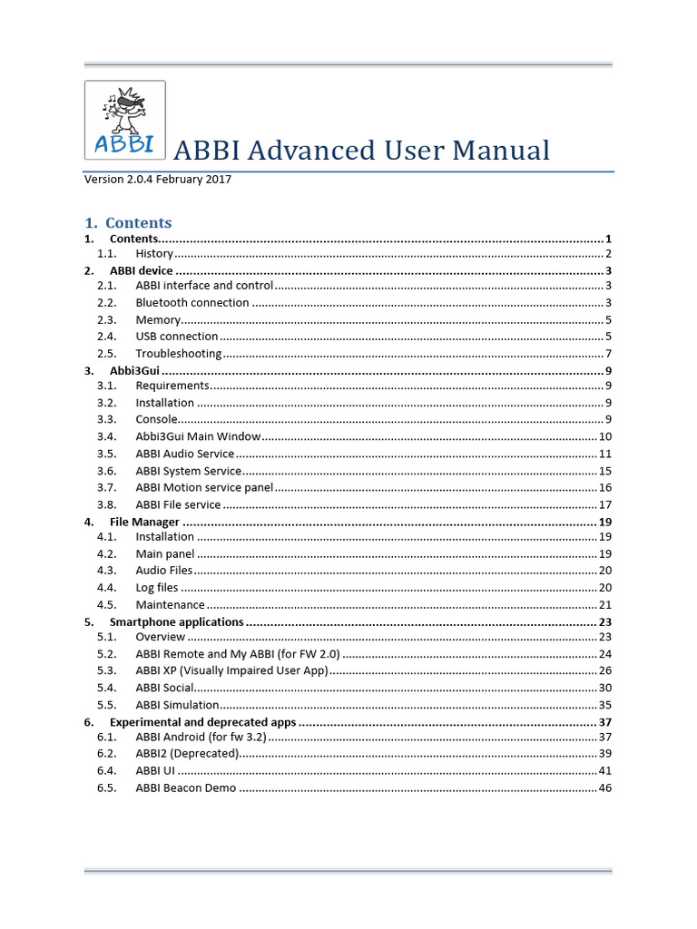 ABBI Advanced User Manual 2.0.4 | PDF