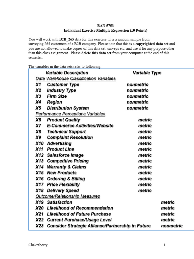 Exercise2 BAN5753 | PDF | Dependent And Independent Variables | Errors And Residuals