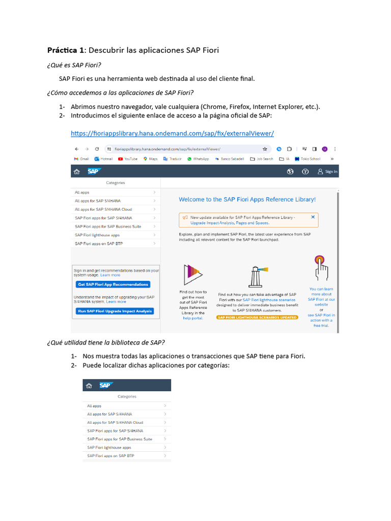 Práctica 1 - Descubrir Las Aplicaciones SAP Fiori | PDF