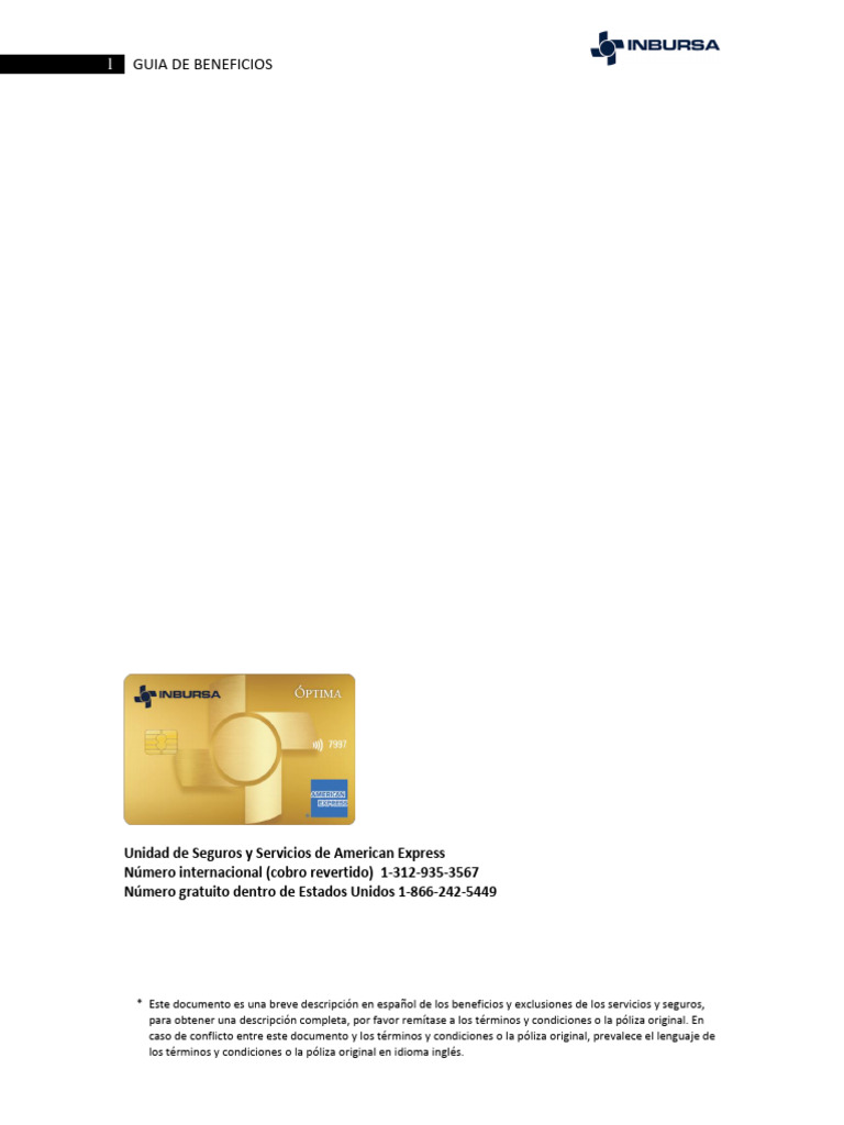 Guia Beneficios Tarjeta Optima Inbursa | PDF | Derecho