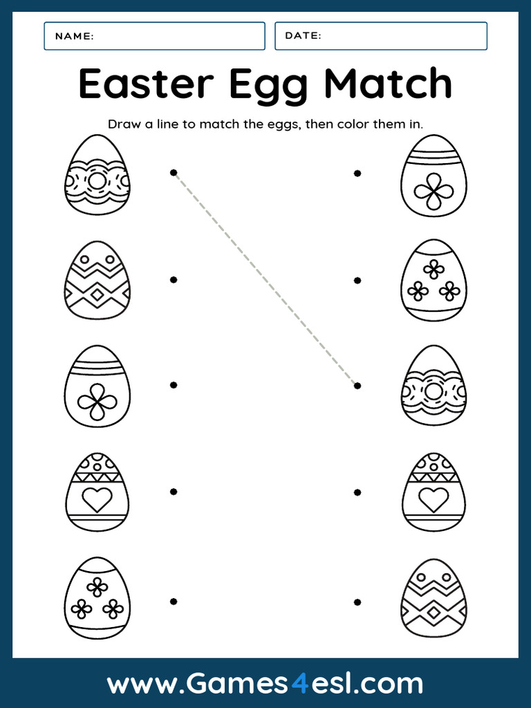 Easter Egg Matching Worksheet | PDF