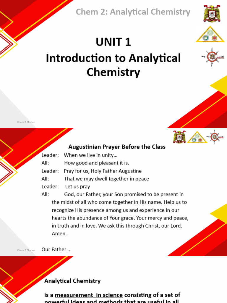 Chem2 Unit 1 | PDF | Analytical Chemistry | Analysis
