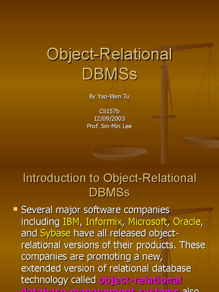 Object Relational DBMSs | PDF | Relational Database | Databases