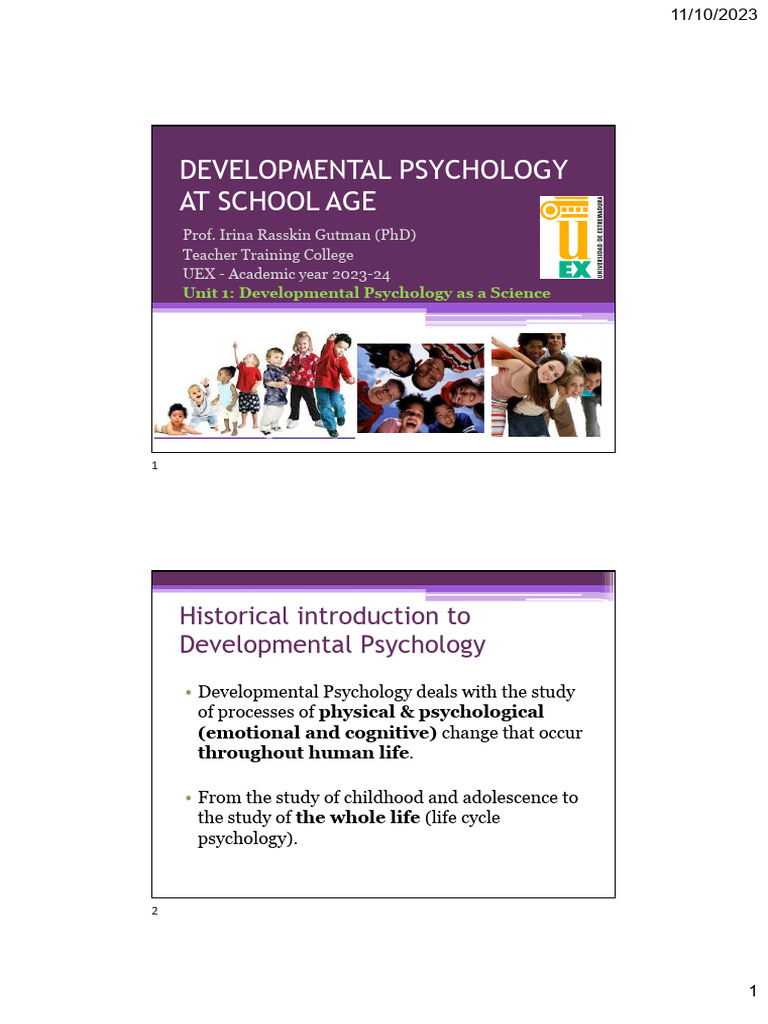 1 - Developmental Psychology As A Science | PDF