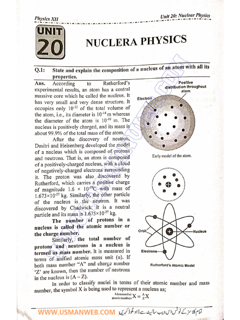 12th Physics Unit 20 Nuclear Physics | PDF