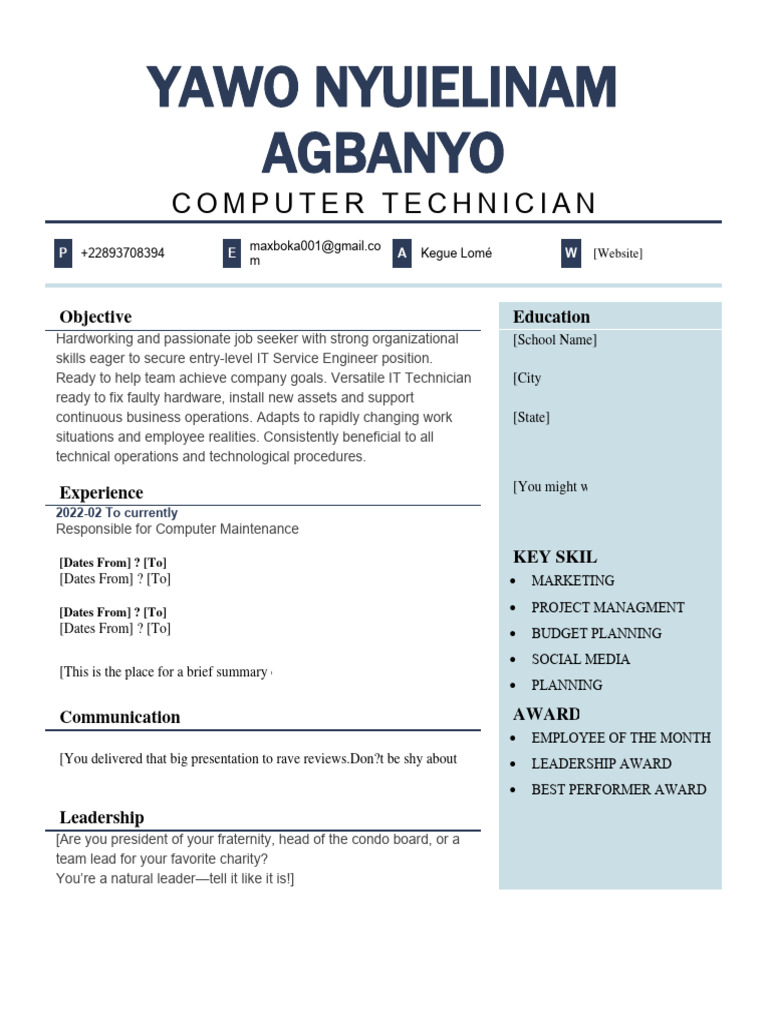 Organized Modern Resume | PDF