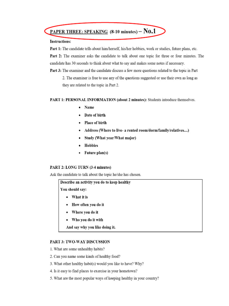 Speaking Topics | PDF