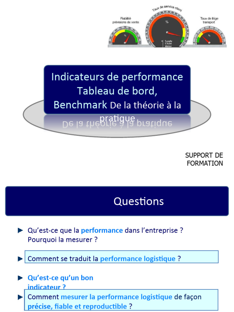 Indicateurs Benchmarks PrincipesetOutils | PDF | Logistique | Inventaire