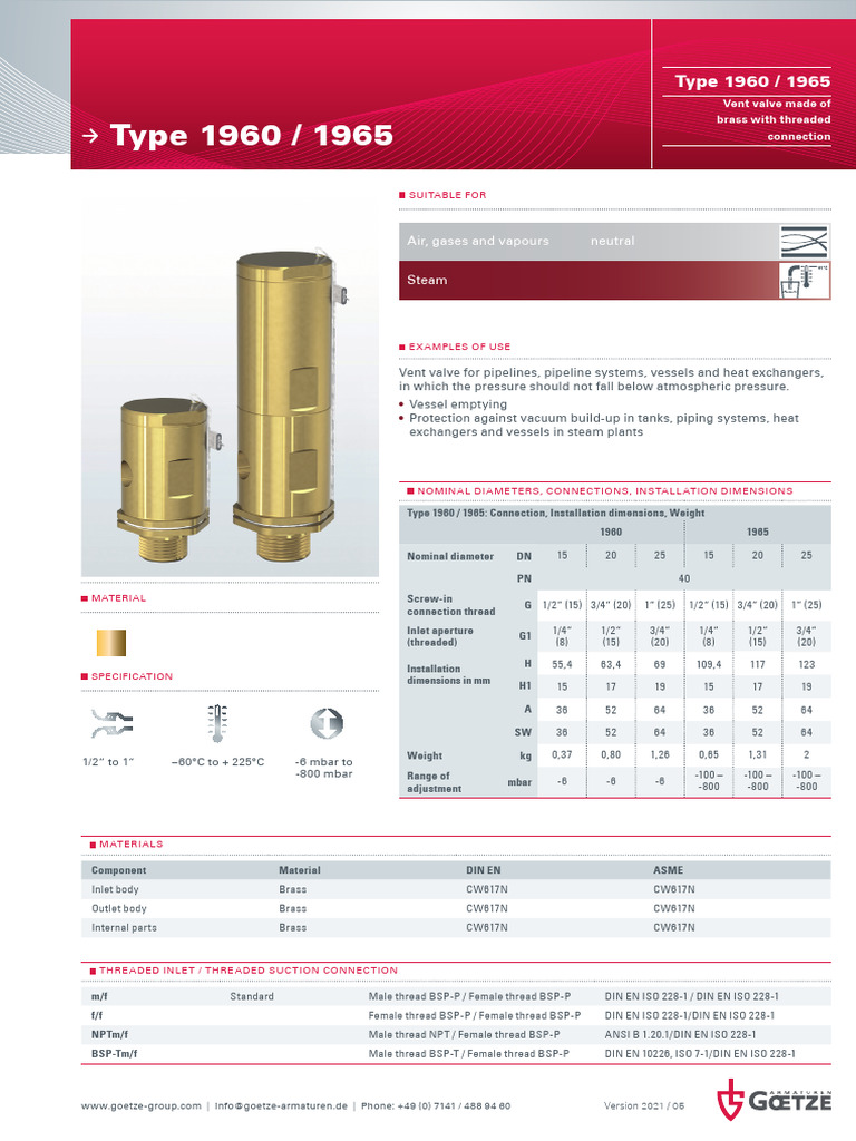 Goetze 1960 Datasheet en | PDF