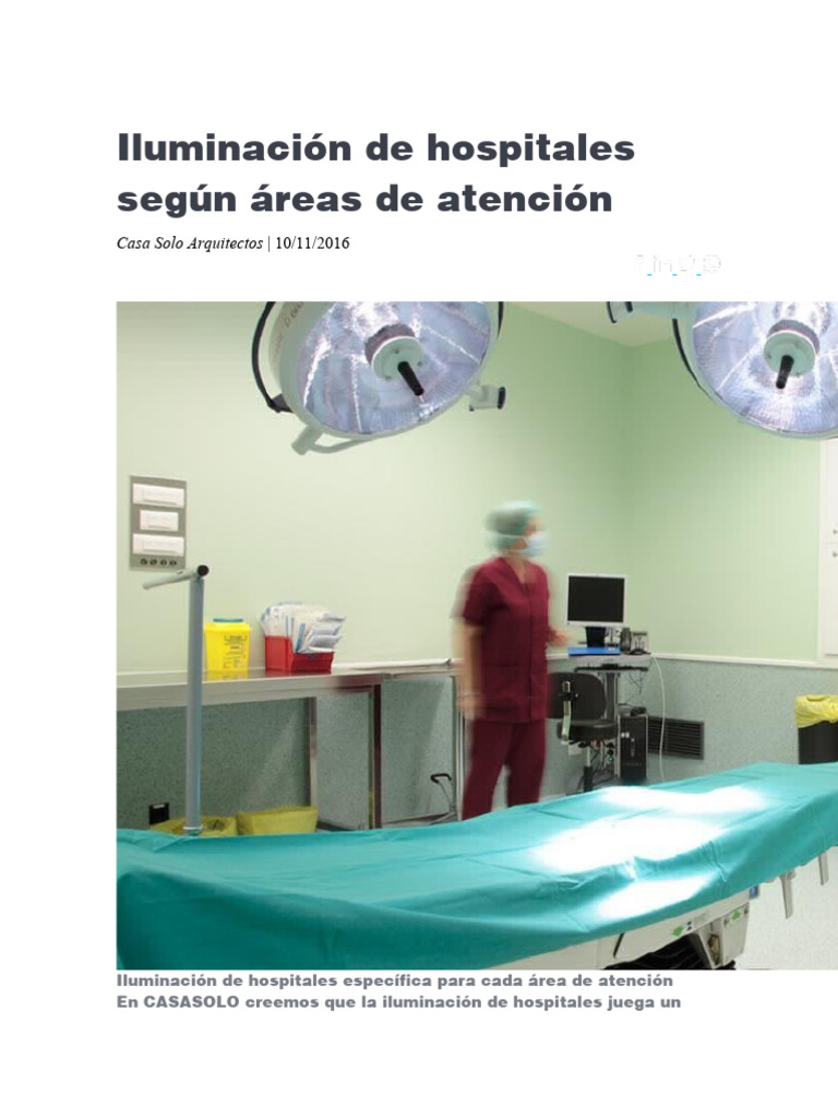 Iluminación de Hospitales | PDF