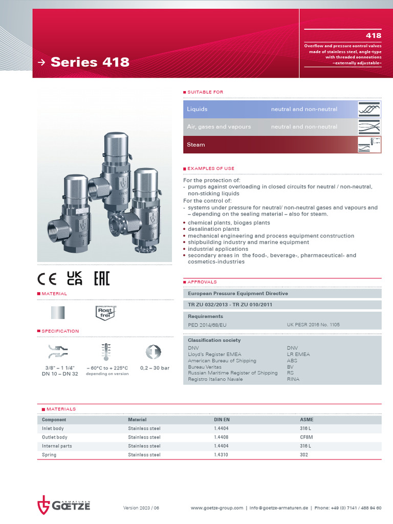 Goetze 418 Datasheet en | PDF