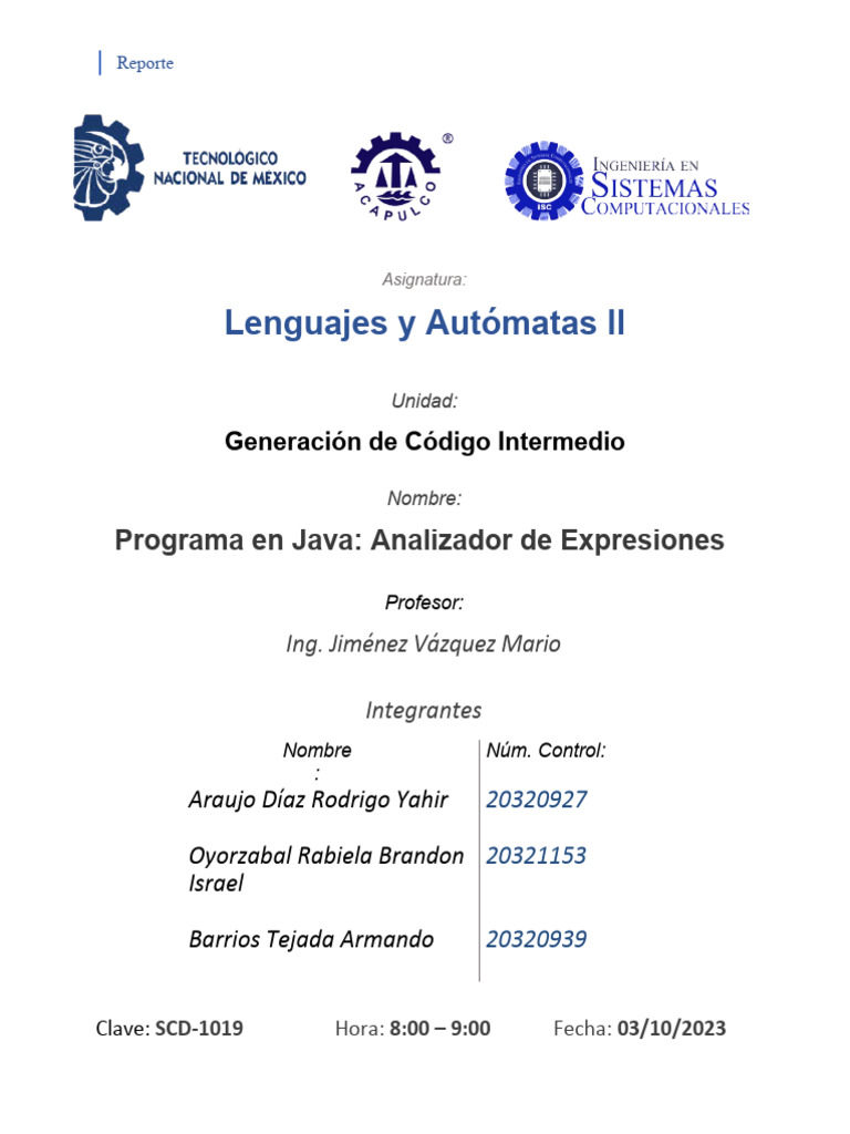 Reporte 1 - Practica 1 | PDF | Compilador | Lenguaje de programación