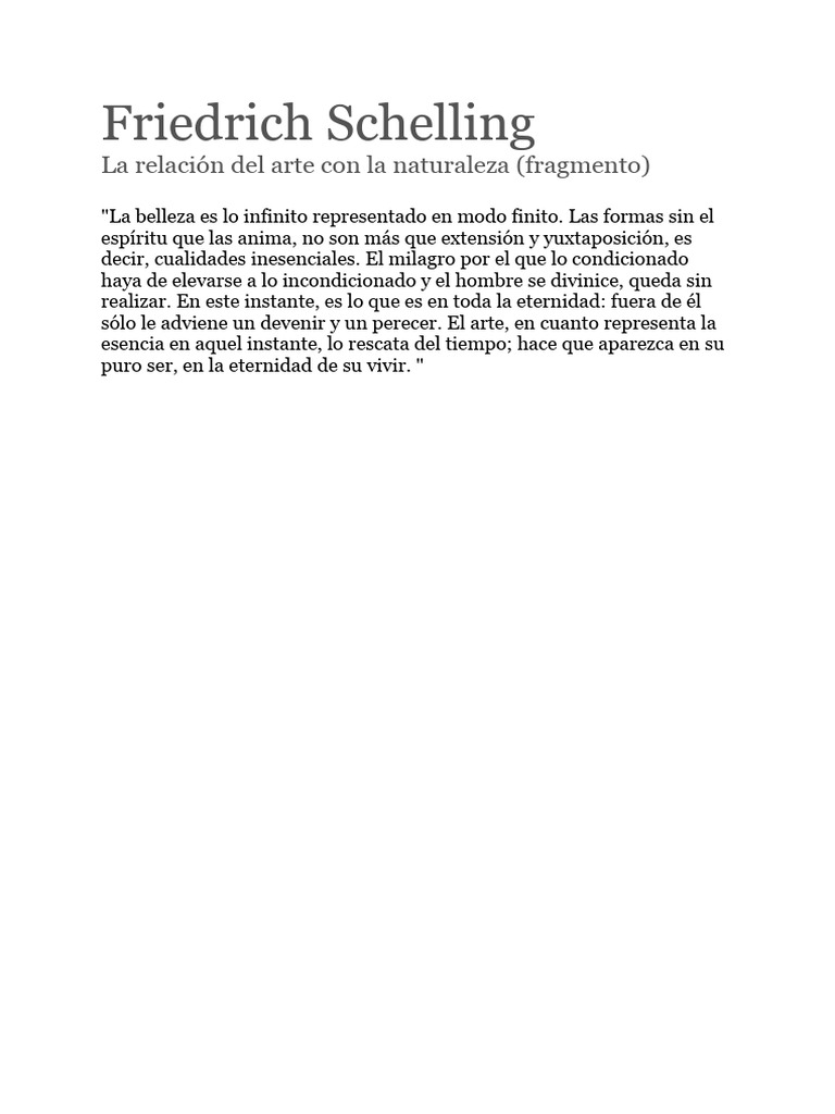 02 Friedrich Schelling La Relación Del Arte Con La Naturaleza ...