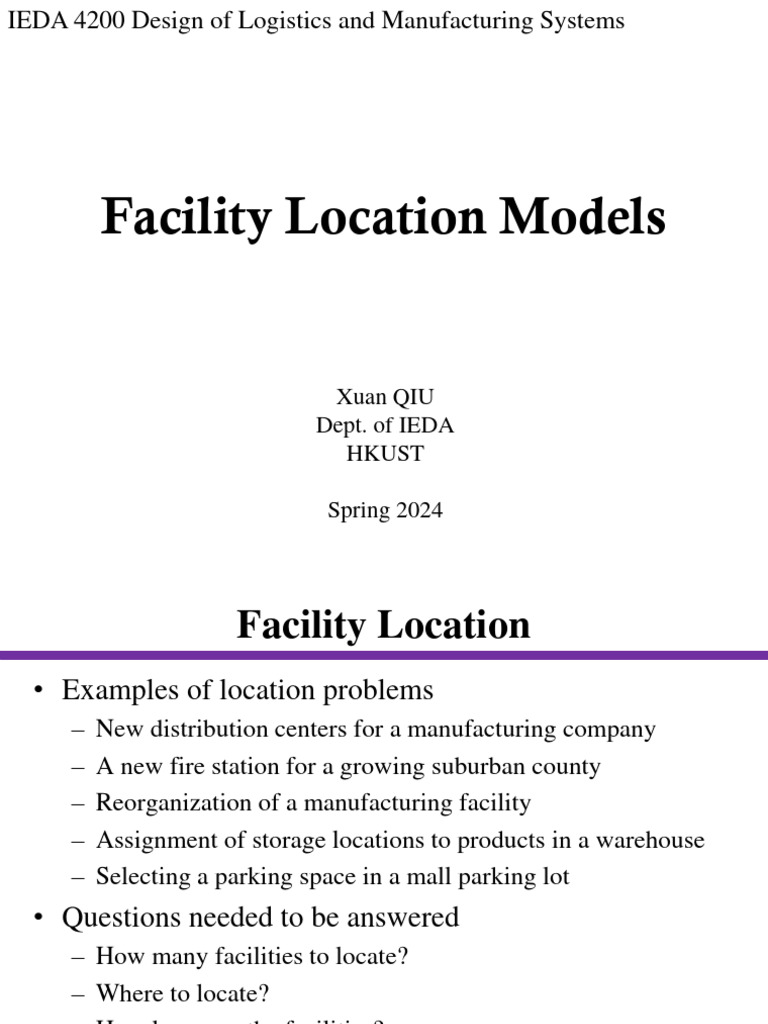 L2-Facility Location Model (I) | PDF L2-Facility Location Model (I) | PDF
