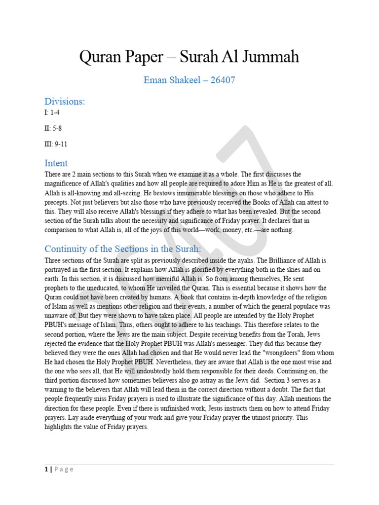 Quran Paper-EMAN-26407 | Download Free PDF | Prophets And Messengers In ...