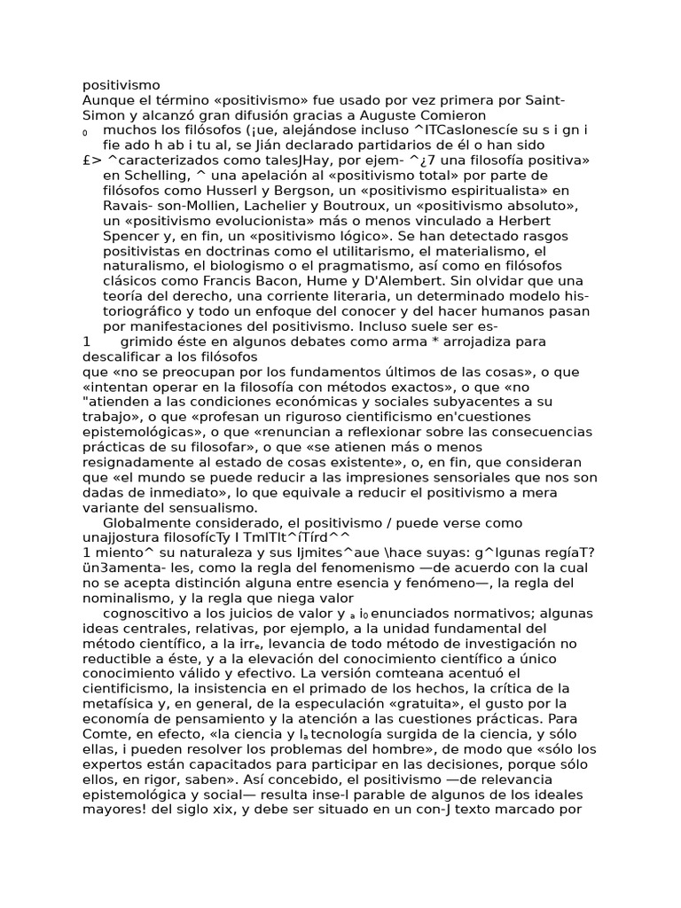 Positivismo y Comte | PDF | Positivismo | Conocimiento