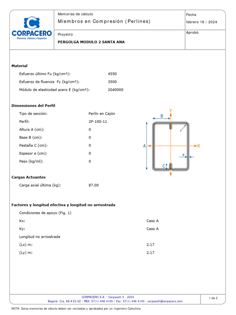 Analisis Porticos Perfiles Pergola Modulo 2 | PDF | Ingeniería de Edificación | Ciencia de los ...