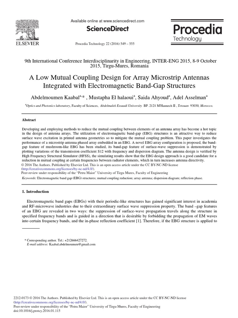 A Low Mutual Coupling Design For Array Microstrip Antennas I - 2016 ...
