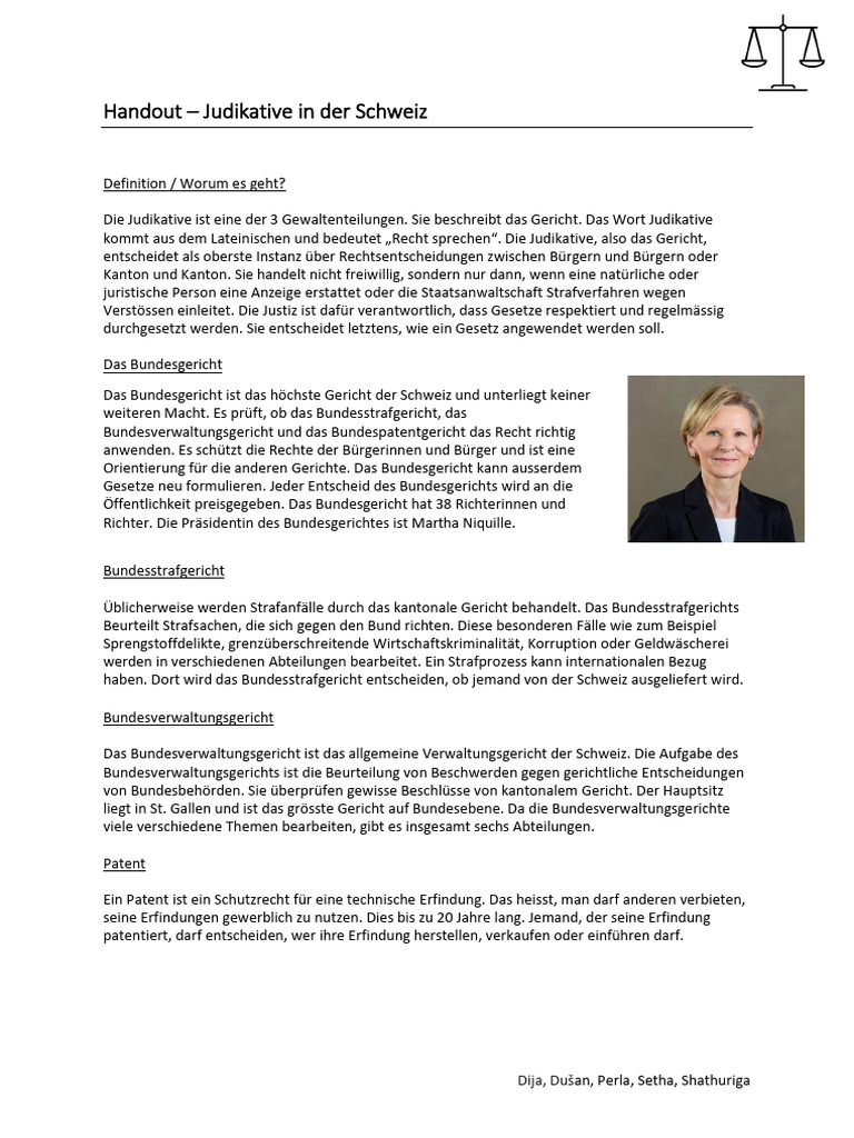Handout Judikative - Neuste Version | PDF