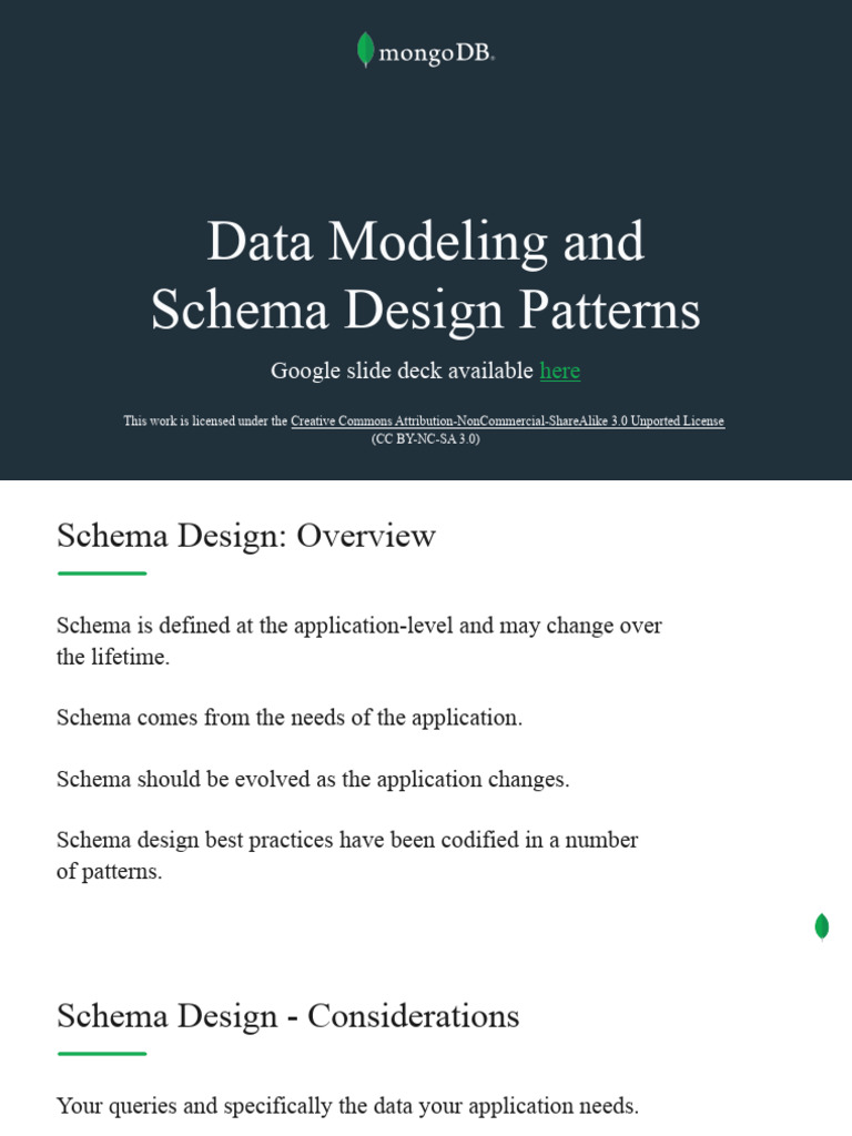 17 DataModelingAndSchemaDesignPatterns (Edited) | PDF | Database Schema ...